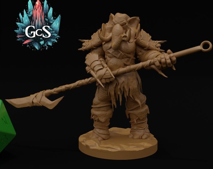 Loxodon Barbarian Aether & Alchemist Medium Scale Miniature or 75mm ...