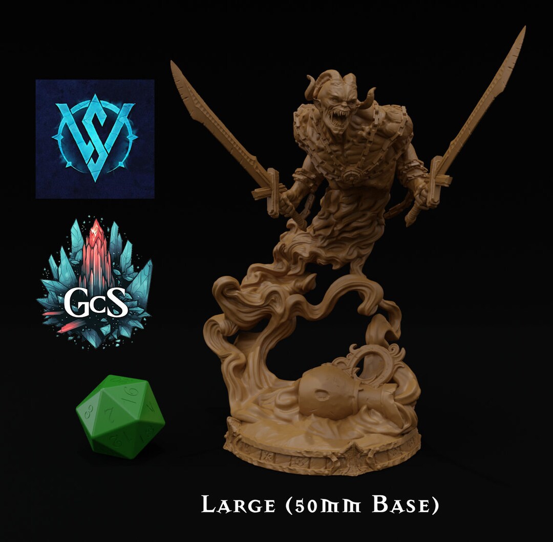 Chain-breaker Djinn - Witchsong Miniatures - Large/huge Miniature or ...