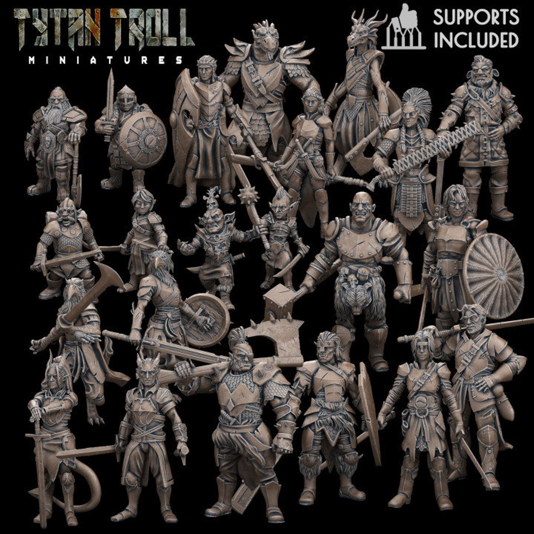 Dnd Fighters - Full Set Male/female/all - Dnd | Pathfinder | TTRPG ...
