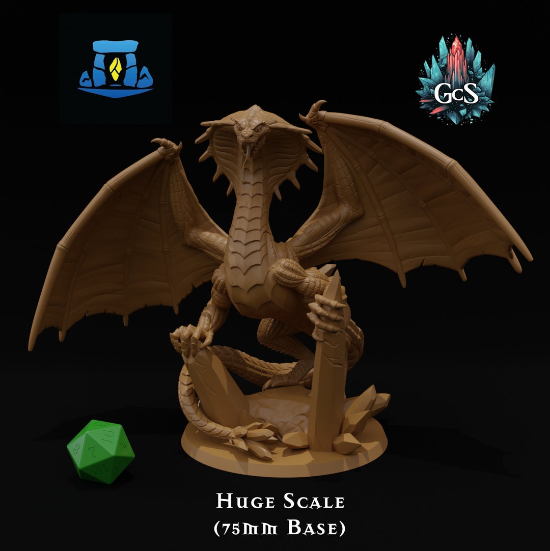 Crystal Cobra Dragon - Wishgate Studios - Huge Crystal Dragon - Dnd | Pathfinder | TTRPG - 3D ...