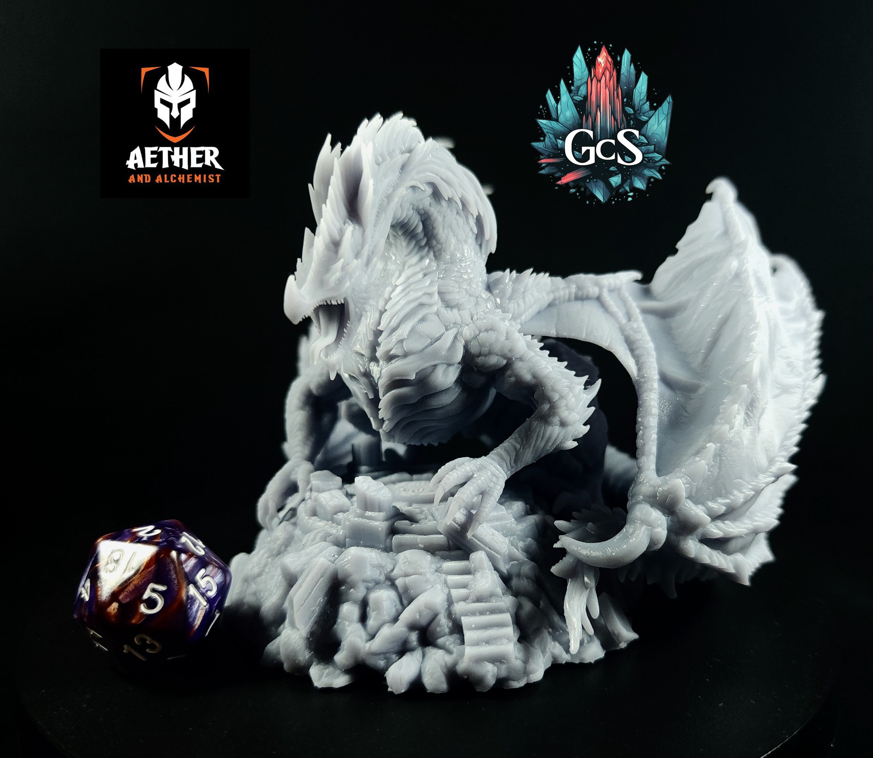 Purple Storm Dragon Aether & Alchemist Huge Dragon 3x3 Base Dnd ...