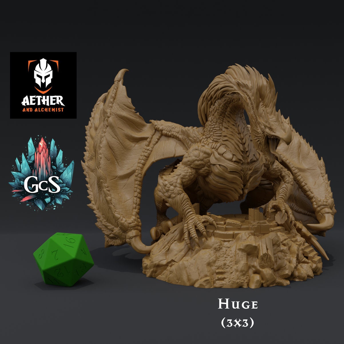 Purple Storm Dragon Aether & Alchemist Huge Dragon 3x3 Base Dnd ...