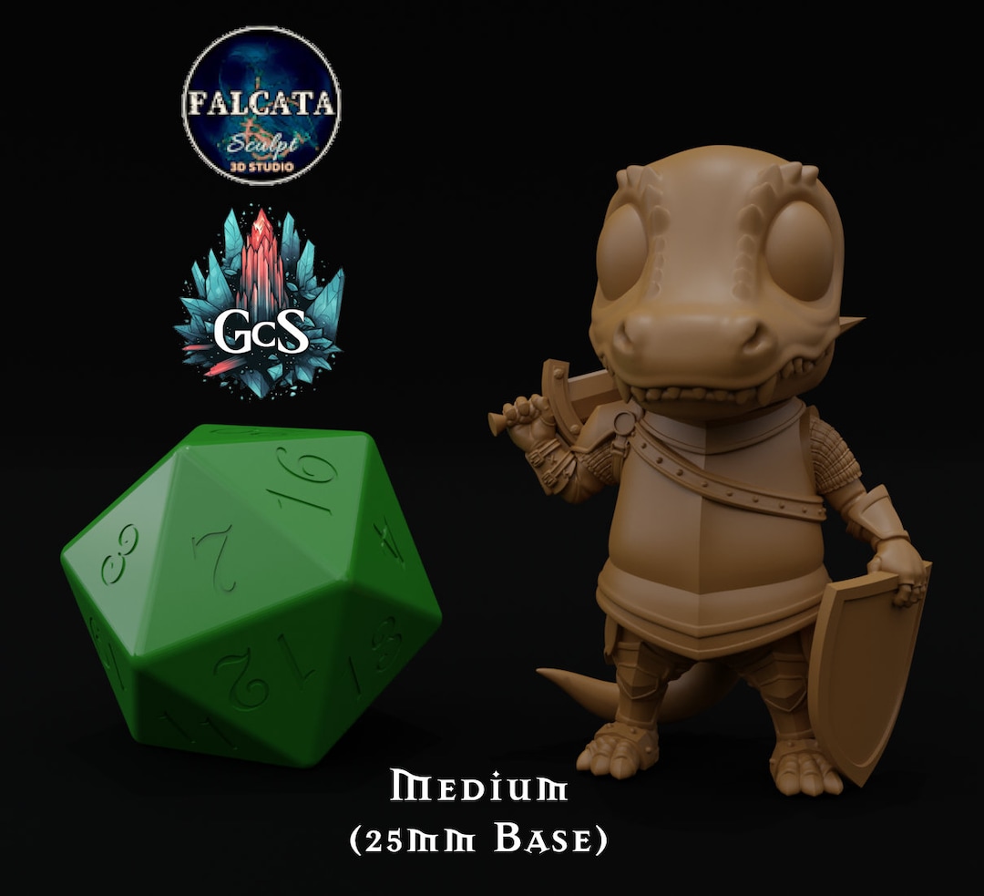 T-rex Knight Falcata3d Chibi Dino Hero Dnd Pathfinder TTRPG 3D Resin ...