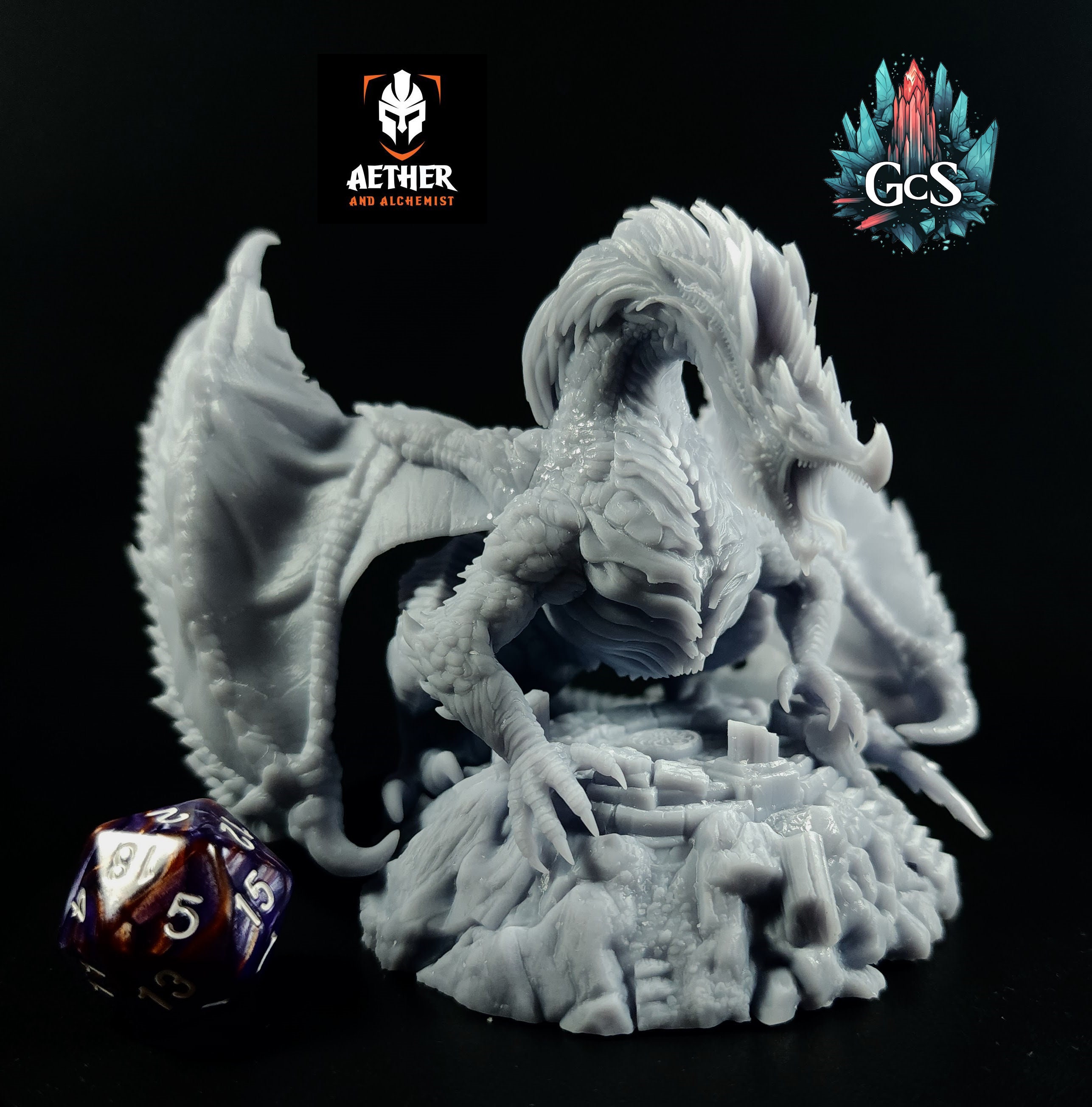 Purple Storm Dragon Aether & Alchemist Huge Dragon 3x3 Base Dnd ...