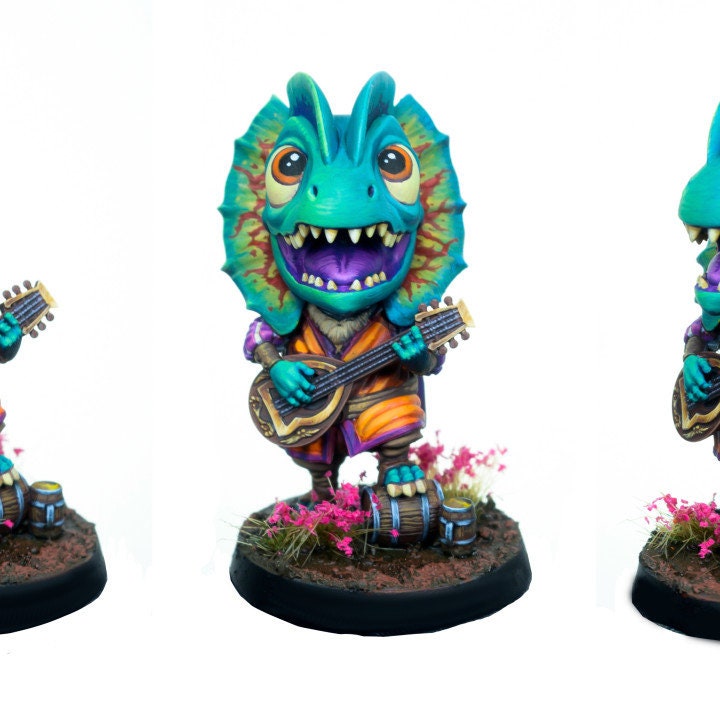 Dilophosaurus Bard - Falcata3d - Chibi Dino Hero - Dnd | Pathfinder ...