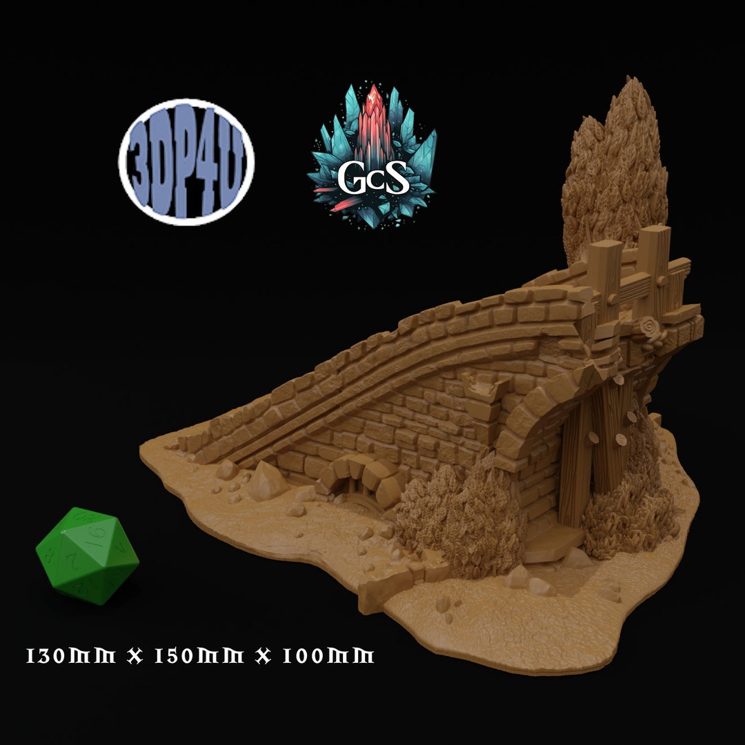 Half Bridge - 3dpforu - Display Feature/game Terrain - Dnd | Pathfinder ...