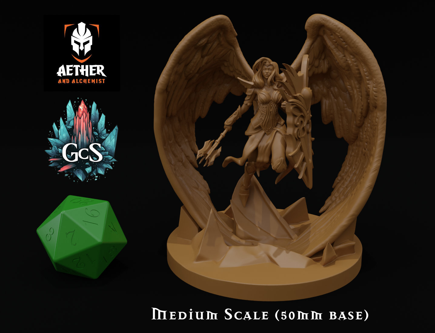 Aasimar Paladin Aether & Alchemist Medium Scale Miniature or 75mm ...