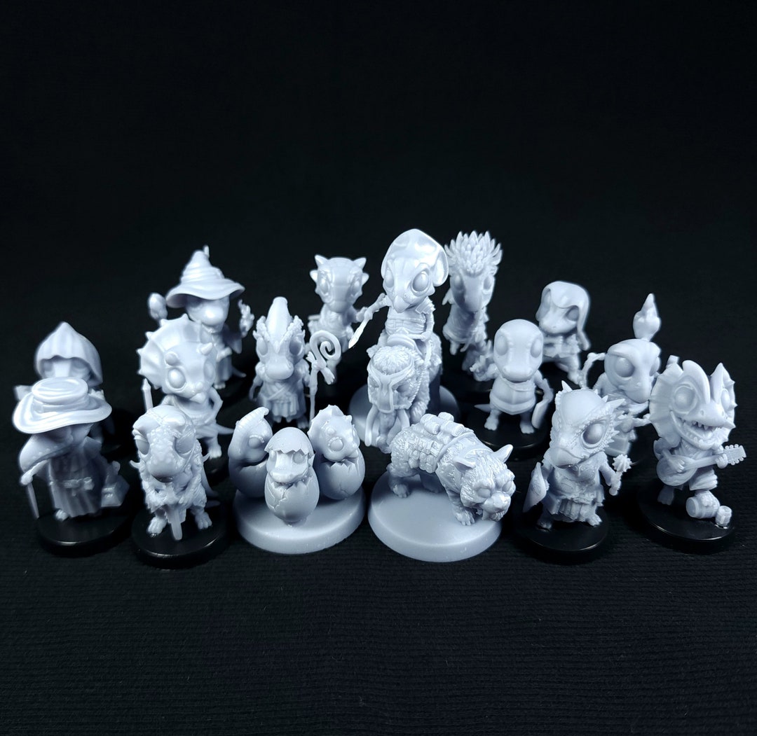 Dungeon and Dinosaurs Full Set - Falcata3d - Chibi Dinosaurs - Dnd ...
