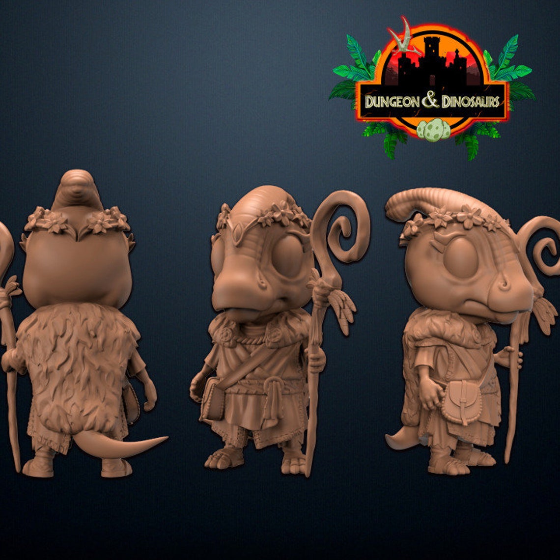 Parasaurolophus Druid - Falcata3d - Chibi Dino Hero - Dnd | Pathfinder ...