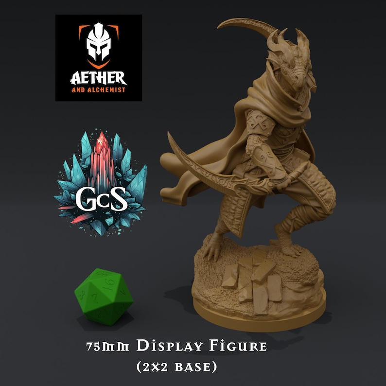 Female Dragonborn Warrior - Aether & Alchemist - Medium Mini or 75mm ...