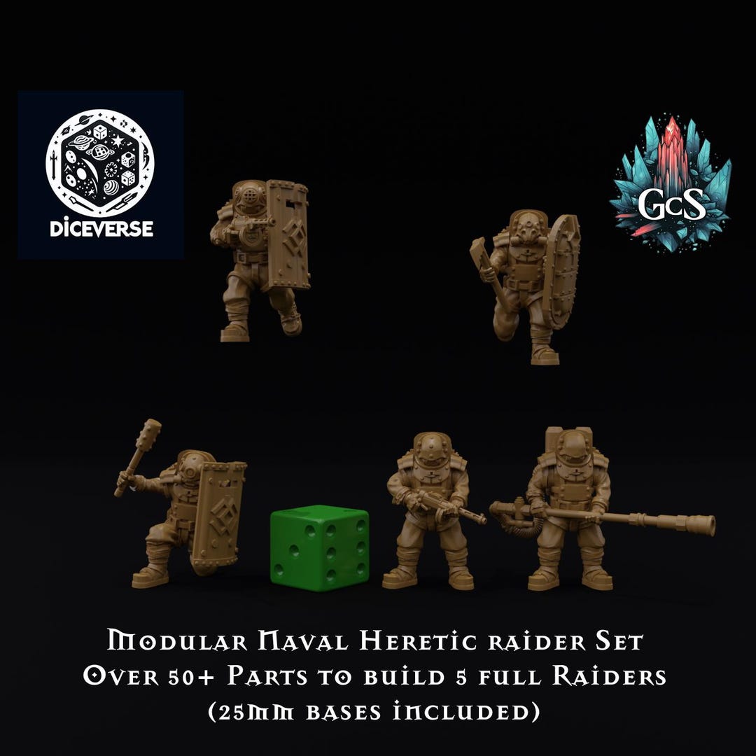 Heretic Naval Raiders - Diceverse - Modular Miniatures Compatible With ...