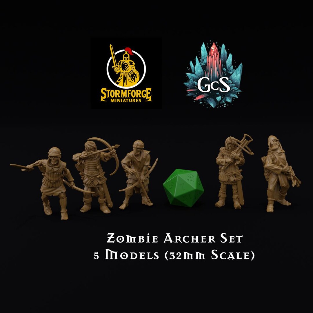 Zombie Archers - Stormforge Miniatures - 32mm Undead Archers - Dnd ...