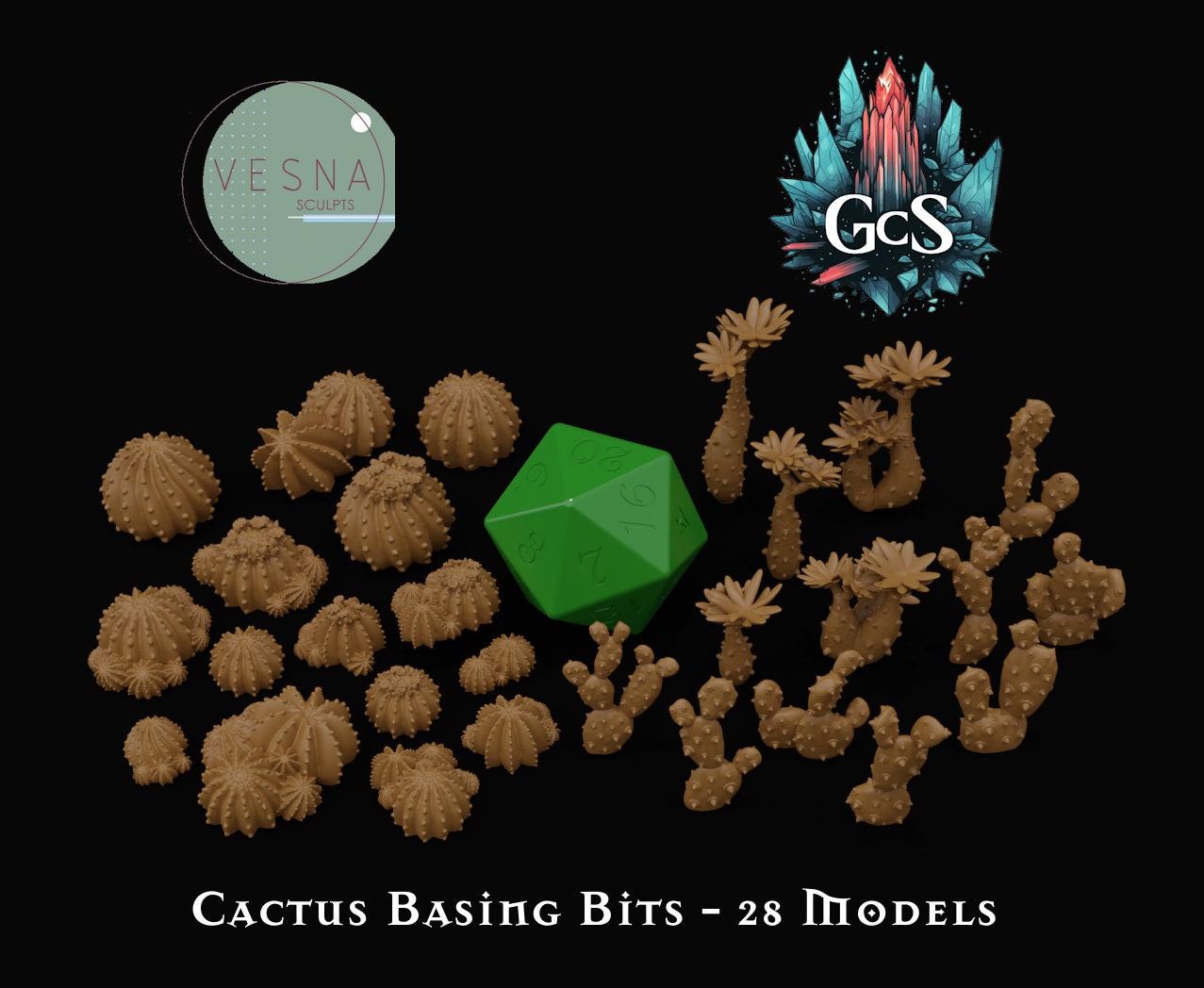 Cactus Basing Bits Vesna Sculpts Dnd Pathfinder Warhammer Aos TTRPG 3D ...