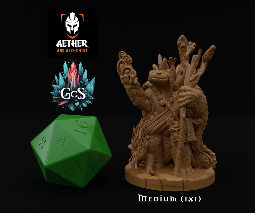 Tortle Druid - Aether & Alchemist - Medium Scale Miniature or 75mm ...