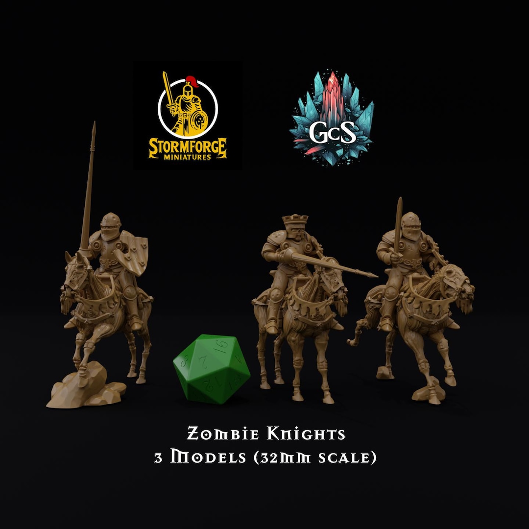 Zombie Knights - Stormforge Miniatures - Undead Mounted Knights - Dnd ...