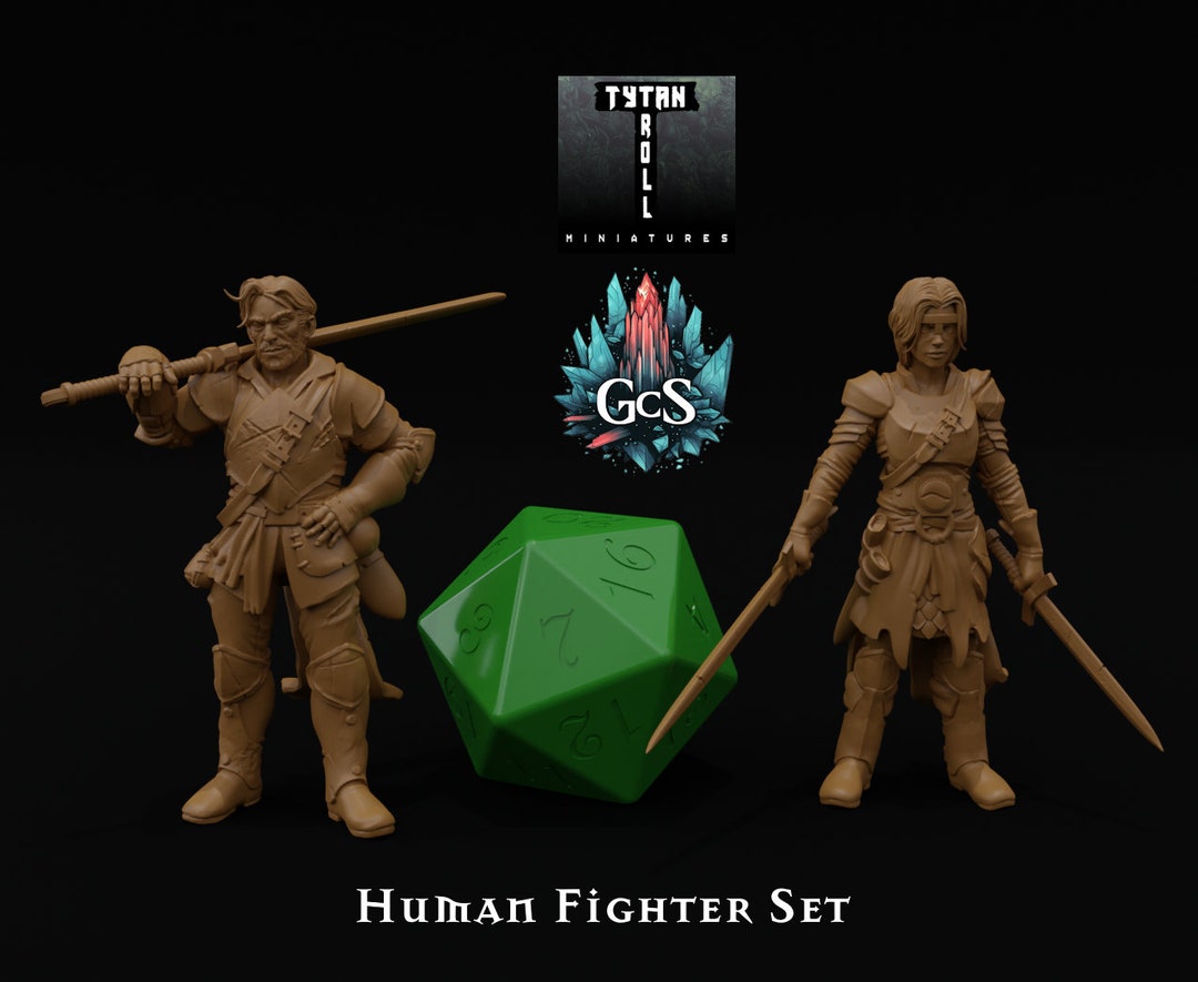 Human Fighter - Male/female - Dnd | Pathfinder | TTRPG - 32mm Scale ...