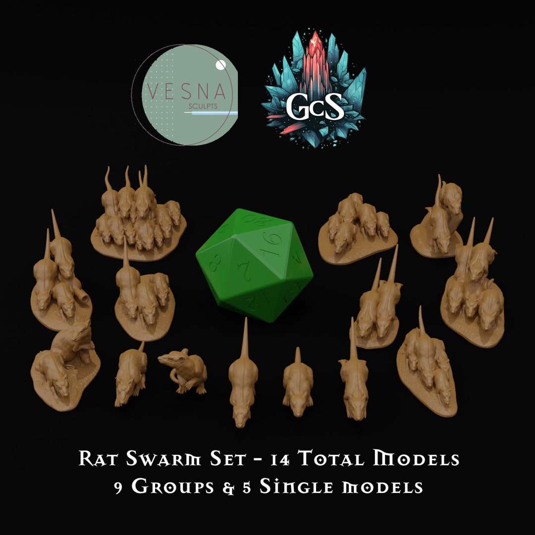 Rat Swarm Basing Bits - Vesna Sculpts - Dnd | Pathfinder | Warhammer ...