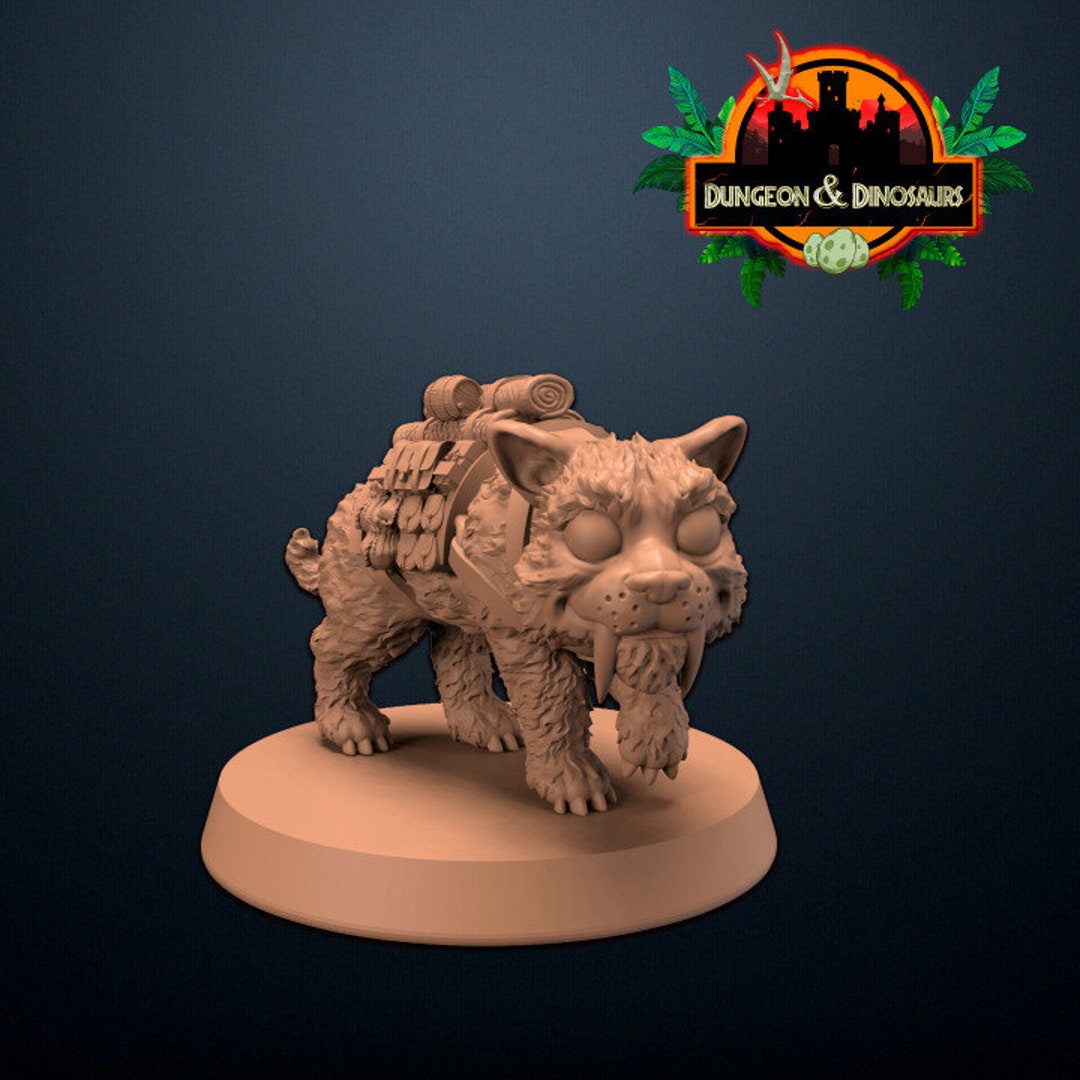 Saber Toothed Tiger Falcata3d Chibi Dino Pet Dnd - Etsy