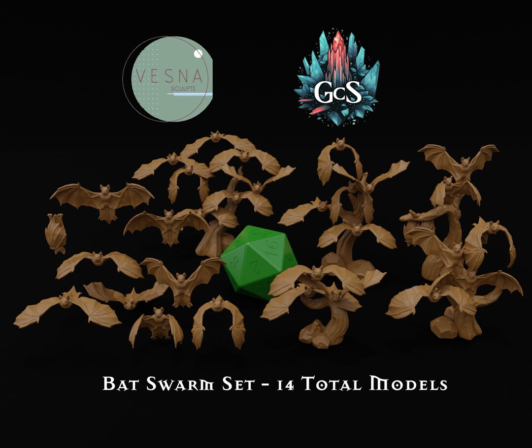 Bat & Bat Swarm Basing Bits - Vesna Sculpts - Dnd | Pathfinder ...