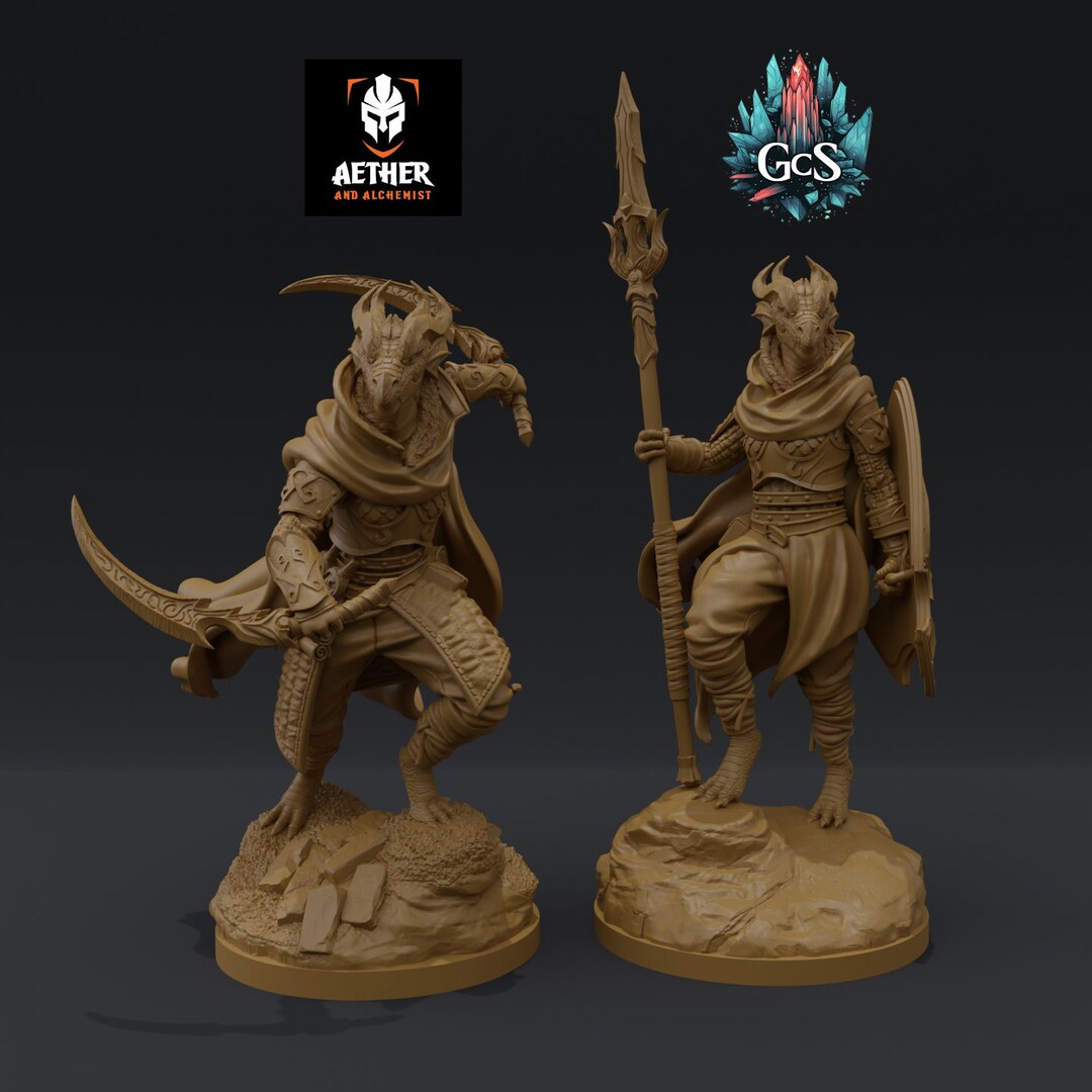 Female Dragonborn Warrior - Aether & Alchemist - Medium Mini or 75mm ...