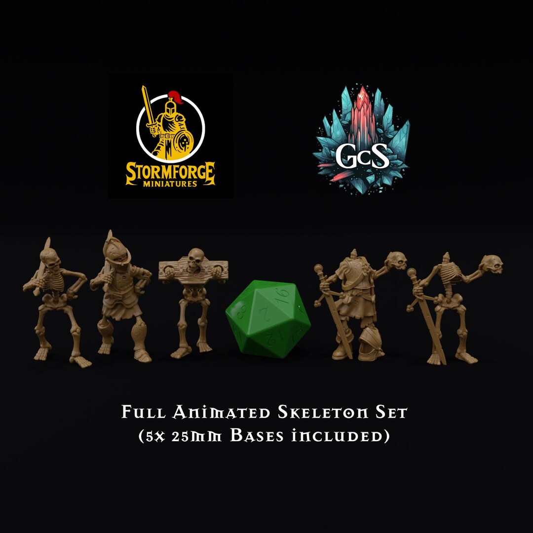 Animated Skeletons - Stormforge Miniatures - 32mm Undead Skeletons ...