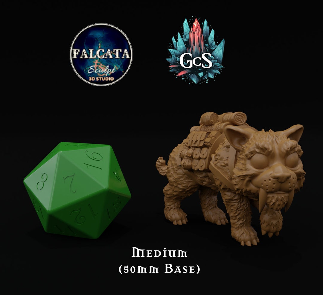 Saber Toothed Tiger - Falcata3d - Chibi Dino Pet - Dnd | Pathfinder ...