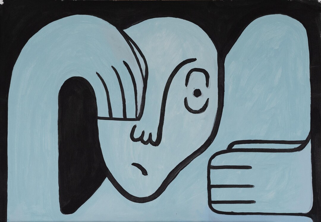 Modern Abstract Human Portrait Painting, Ophthalmologist Artwork Gift ...