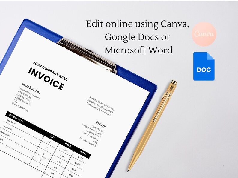 Invoice Template | Modern and Professional Invoice | Microsoft WORD ...