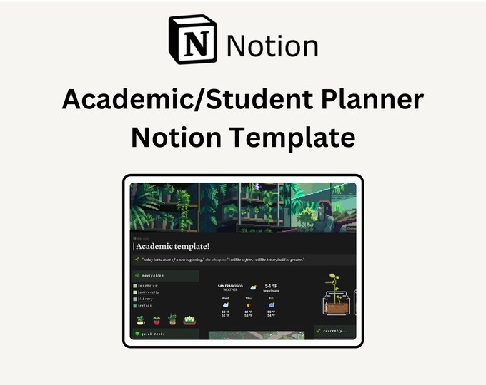 All in One Notion Student Planner | Notion Template, Assignment Tracker ...