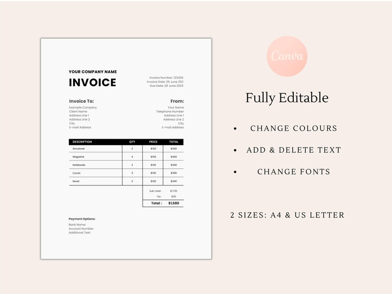 Invoice Template | Modern and Professional Invoice | Microsoft WORD ...