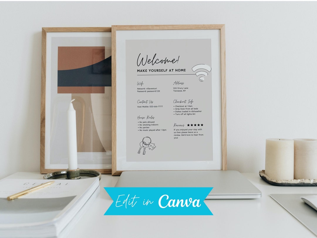 Welcome Sign for AIRBNB Hosts | Vacation Rental Printable | Guest ...