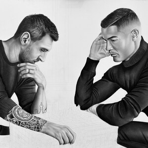 Messi & Ronaldo Chess Drawing, Messi Ronaldo Drawing,realmadrid, Messi ...