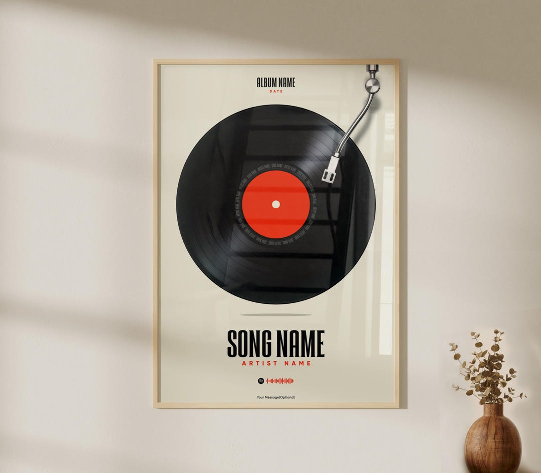 Custom Song and Artist Vinyl Record Poster – Personalized Music Gift ...