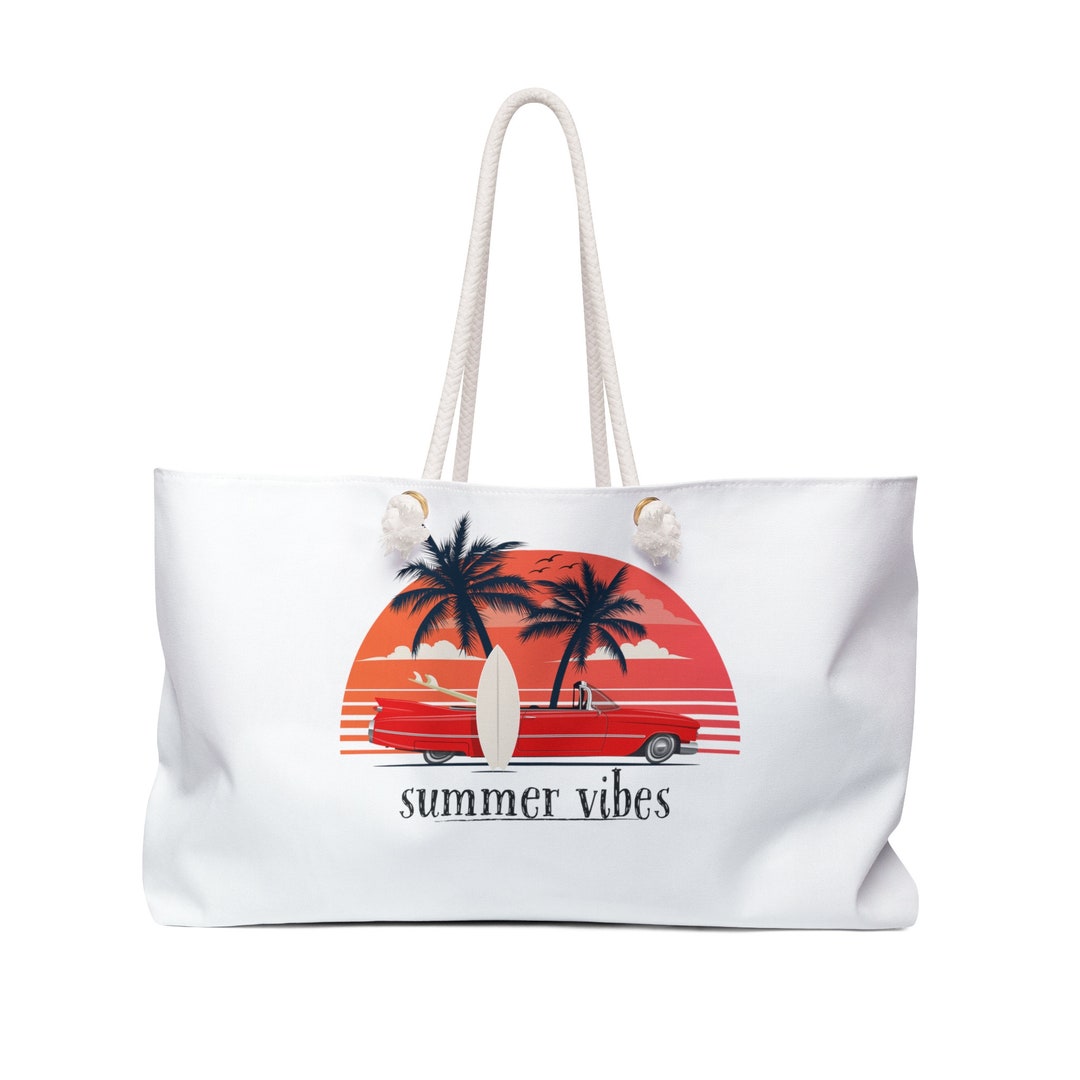 Retro Weekender Bag, Vintage Car Beach Bag, Cute Pool Tote - Etsy
