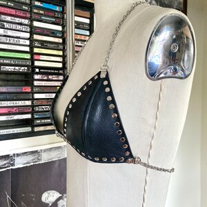 BLVD ANGEL Leather Halter Chain Bra - Etsy