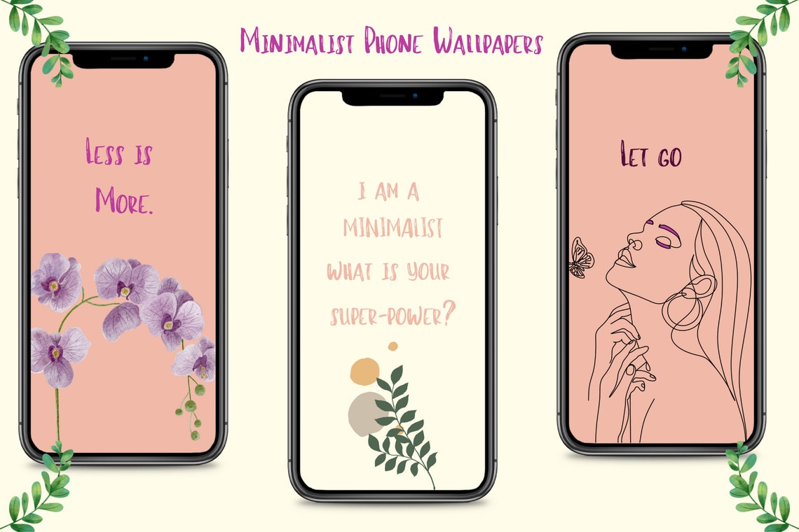 3 Minimalist Phone Wallpapers - Less is More - Etsy