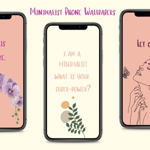 3 Minimalist Phone Wallpapers - Less is More - Etsy