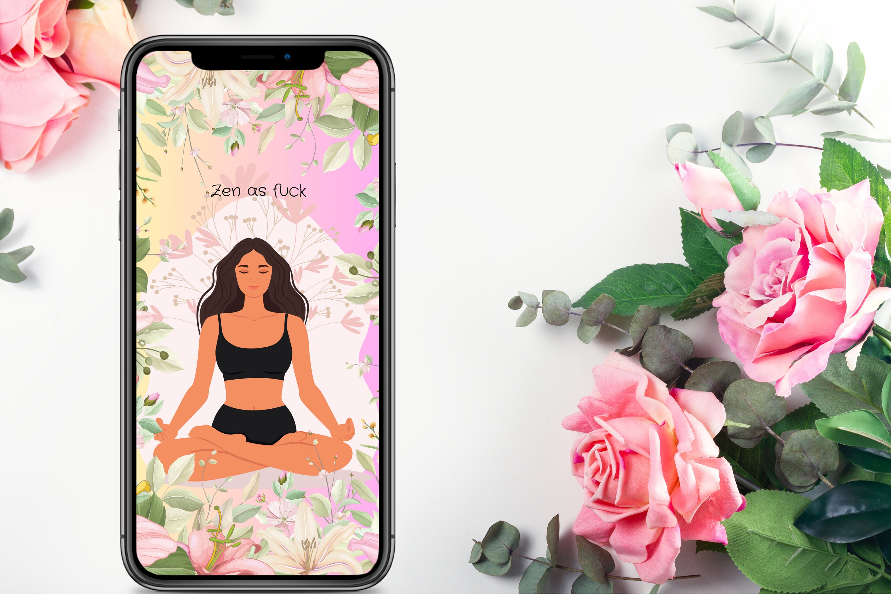 Beautiful Yoga Themed Phone Wallpapers for Android 4pcs at a - Etsy