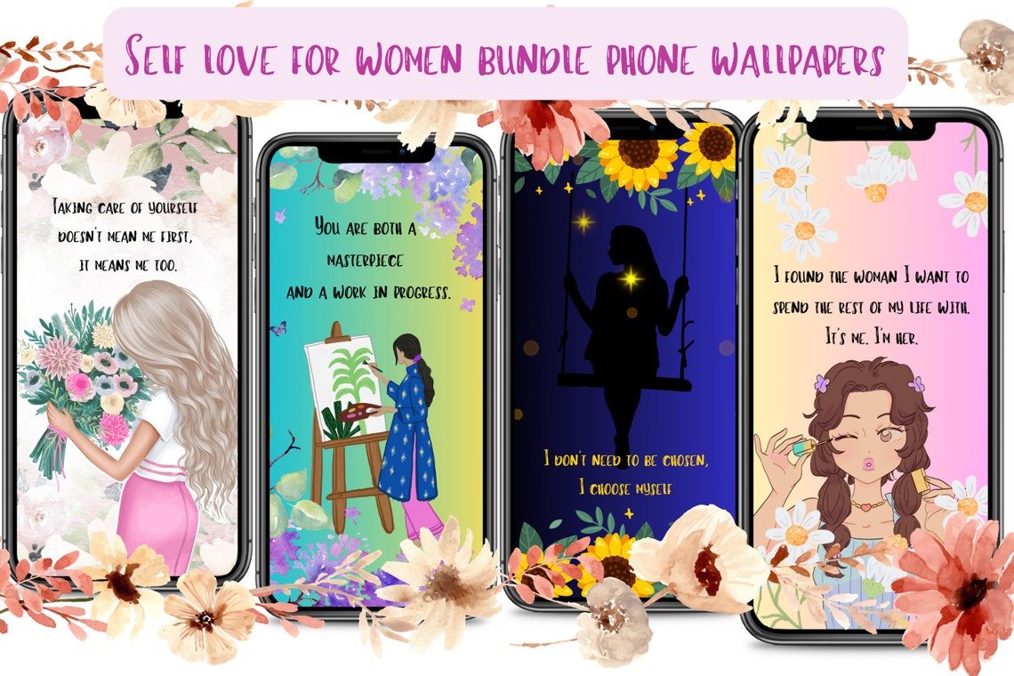 Self-love for Women Bundle 4 Phone Wallpapers - Etsy