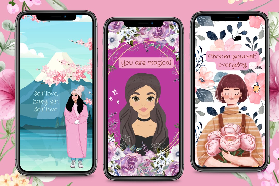 3 Self Love Phone Wallpapers - Love Yourself Everyday! - Etsy