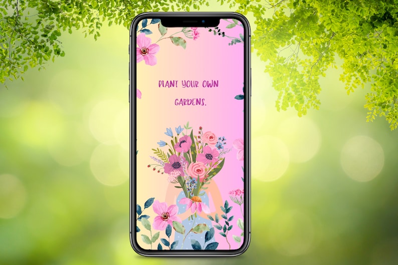 Garden Themed Phone Wallpapers so Plant Your Own Gardens - Etsy
