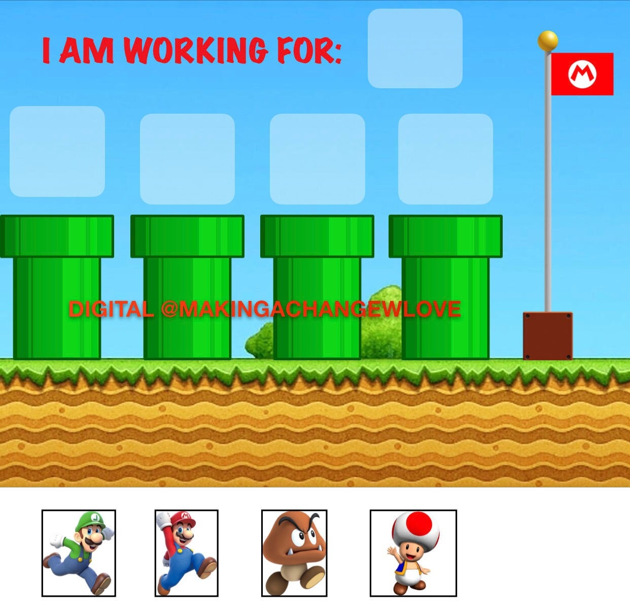 Mario Brow Token Board - Etsy