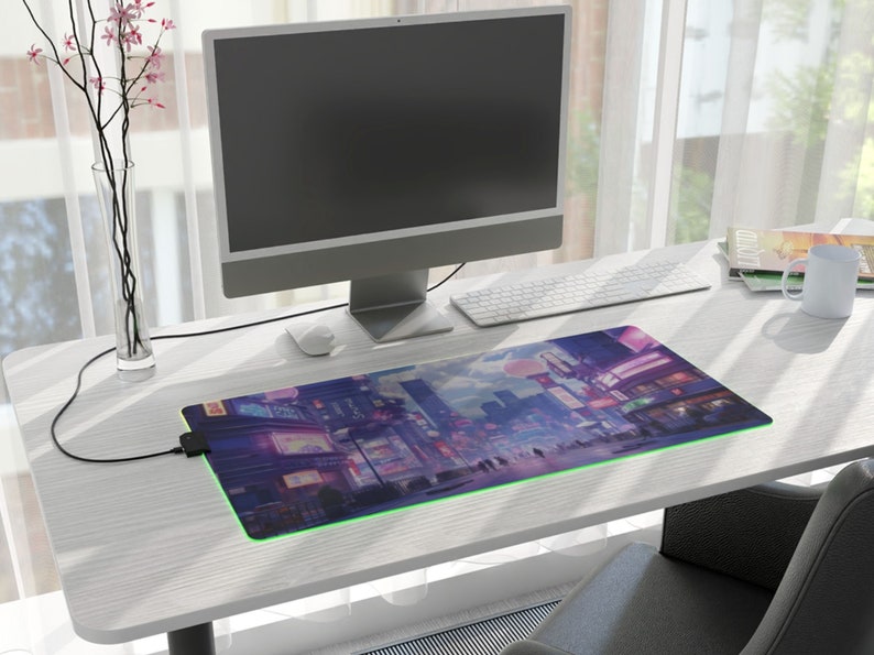 Harajuku Style City LED Gaming Mouse Pad - Etsy