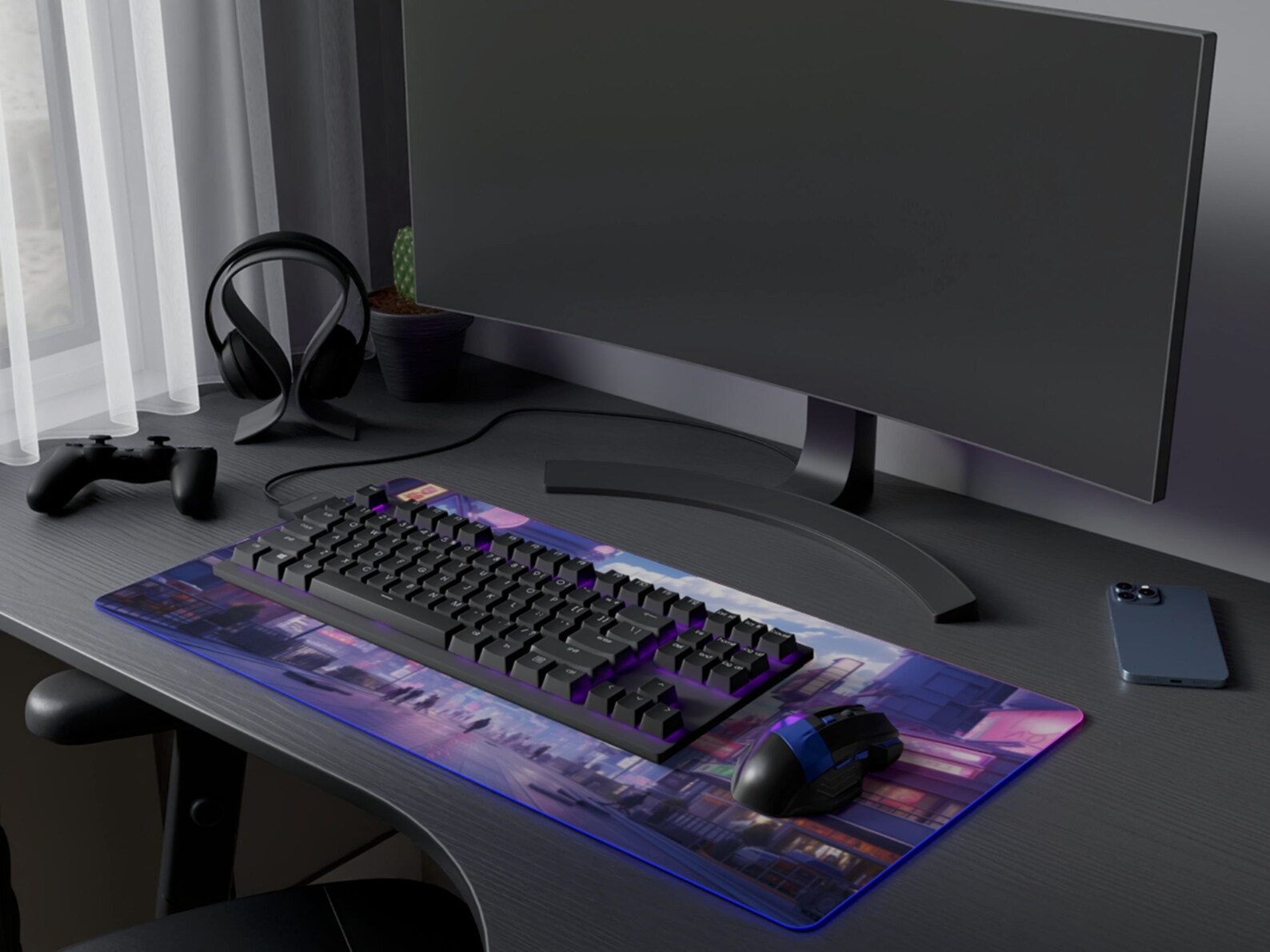 Harajuku Style City LED Gaming Mouse Pad - Etsy
