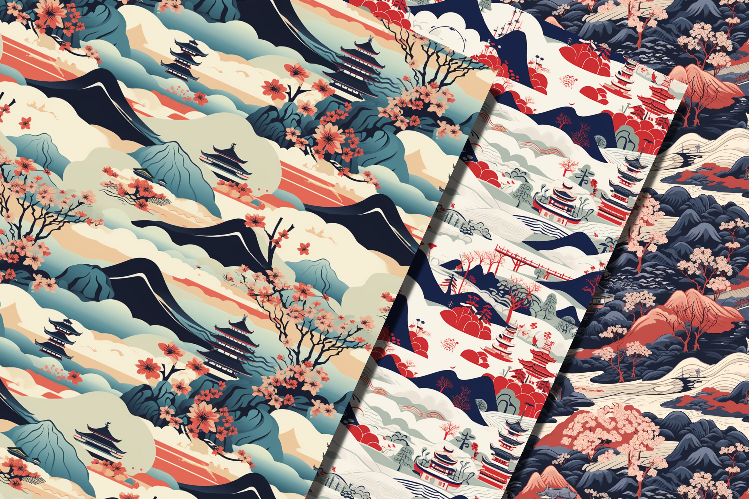 Japan Patterns 20 JPEG Seamless Patterns Digital Paper Digital Images ...