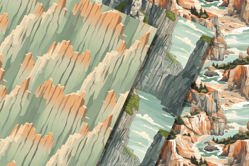 Cliff Patterns 20 JPEG Seamless Patterns Digital Paper Digital Images ...