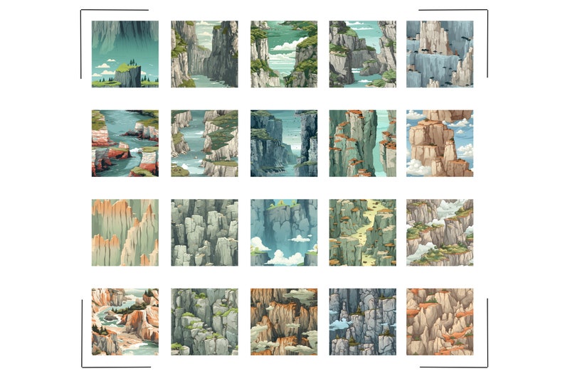 Cliff Patterns 20 JPEG Seamless Patterns Digital Paper Digital Images ...