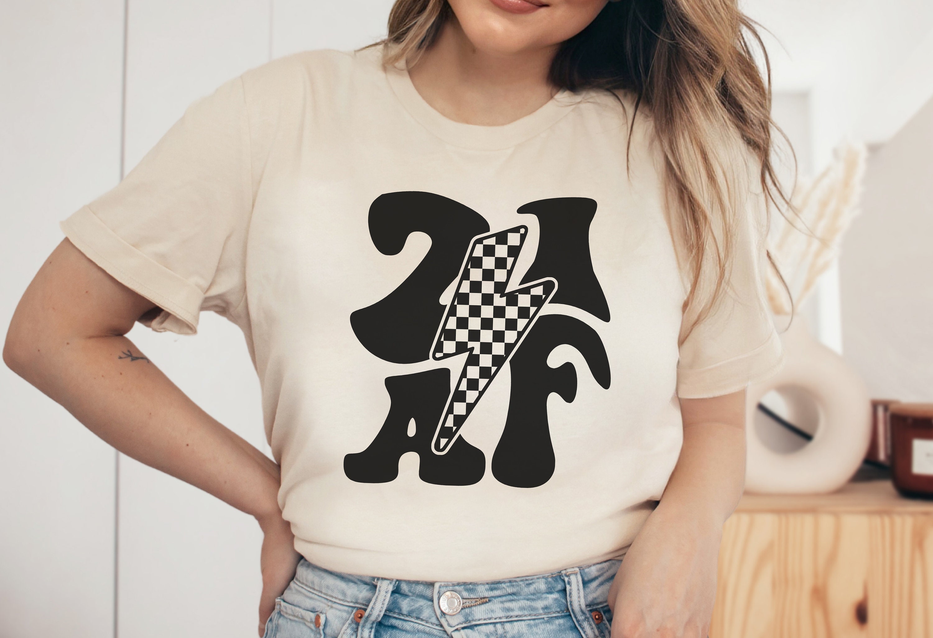 Retro 21 AF Birthday Shirt I'm 21 Birthday Tee Groovy 21st Birthday T ...