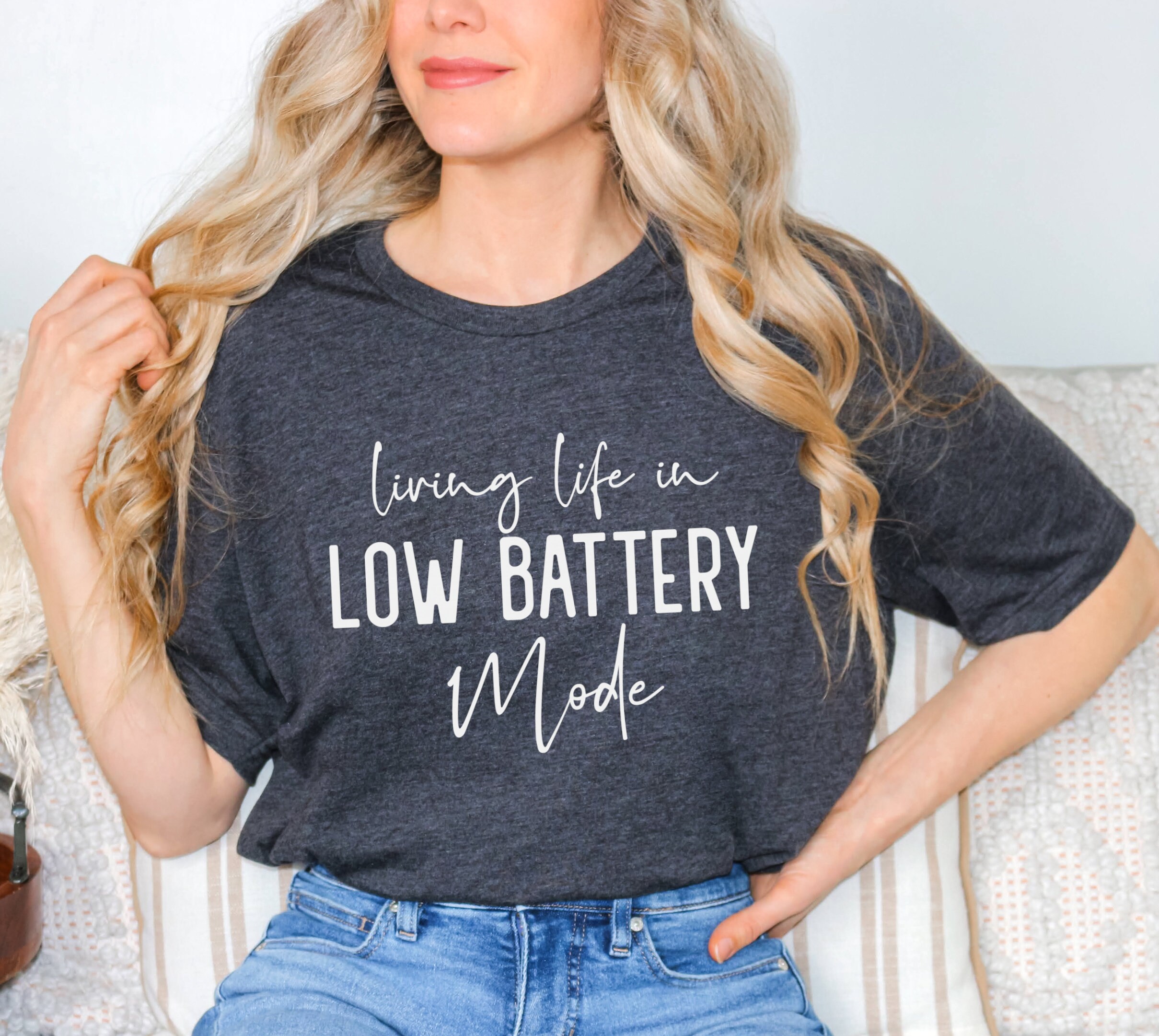Living Life in Low Battery Mode Shirt, Chronic Illness T-shirt, Spoonie ...