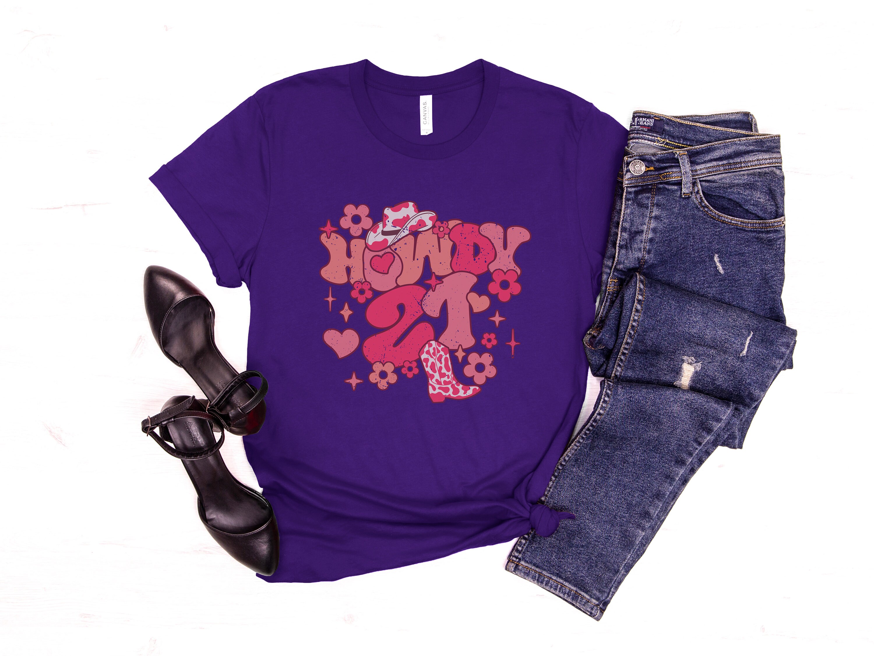 Groovy Western 21st Birthday Shirt Retro 21 Birthday Shirt Howdy 21 ...